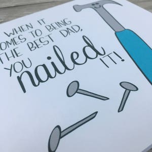 Funny Card // Pun Card // Father's Day Card // You Nailed It // Dad ...