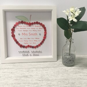 Handmade Personalised Teacher Button Art // Teacher Gift // - Etsy