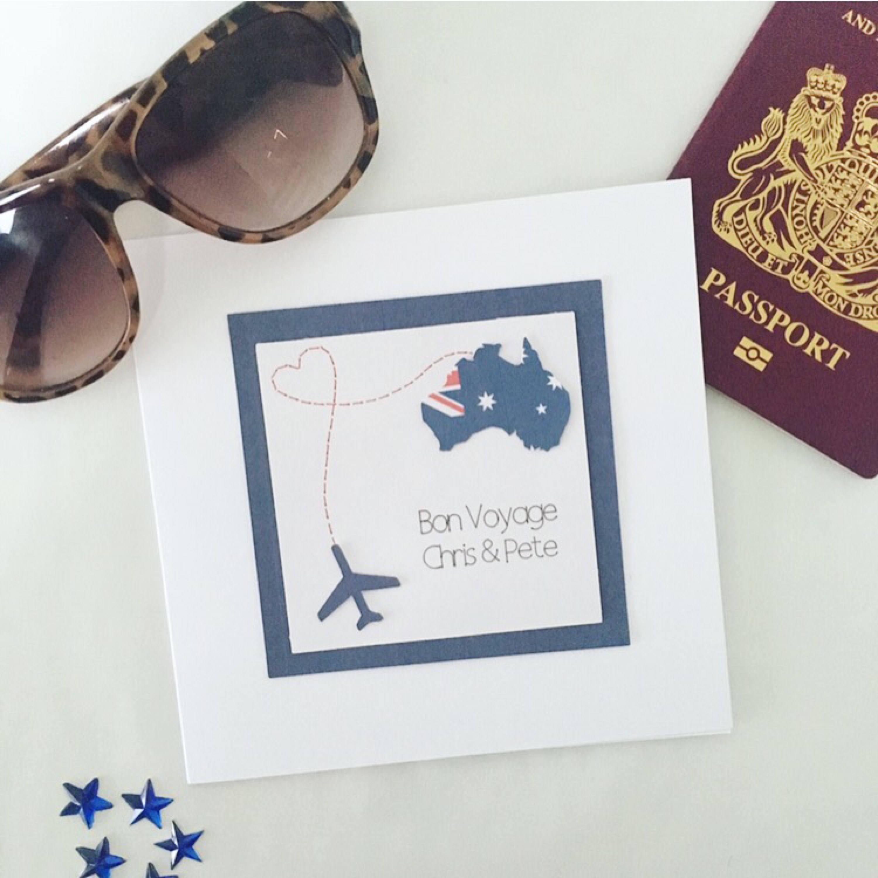 Handmade Personalised Bon Voyage Card // Personalized Travel - Etsy