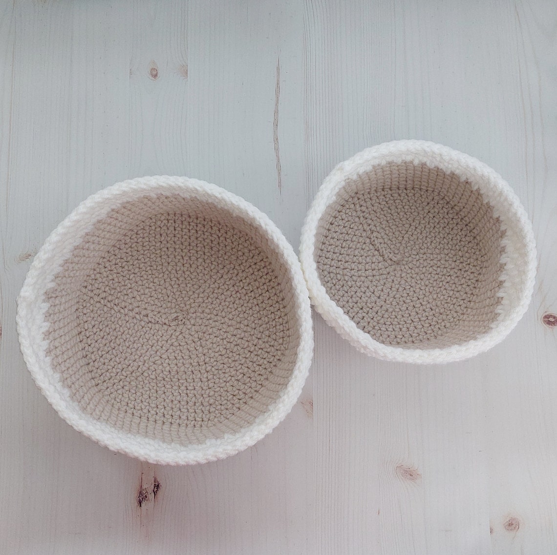 Crochet Nesting Baskets Linen Basket Beige Basket - Etsy