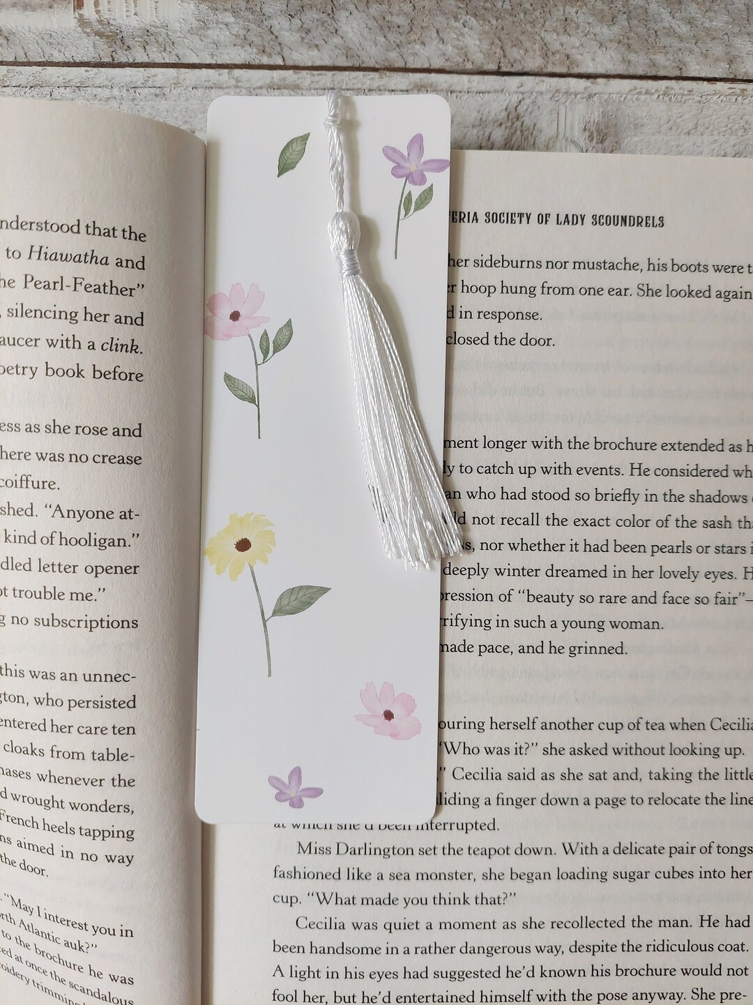 Floral Bookmark - Flower Bookmark - Double Sided - Cute Bookmark - Book ...