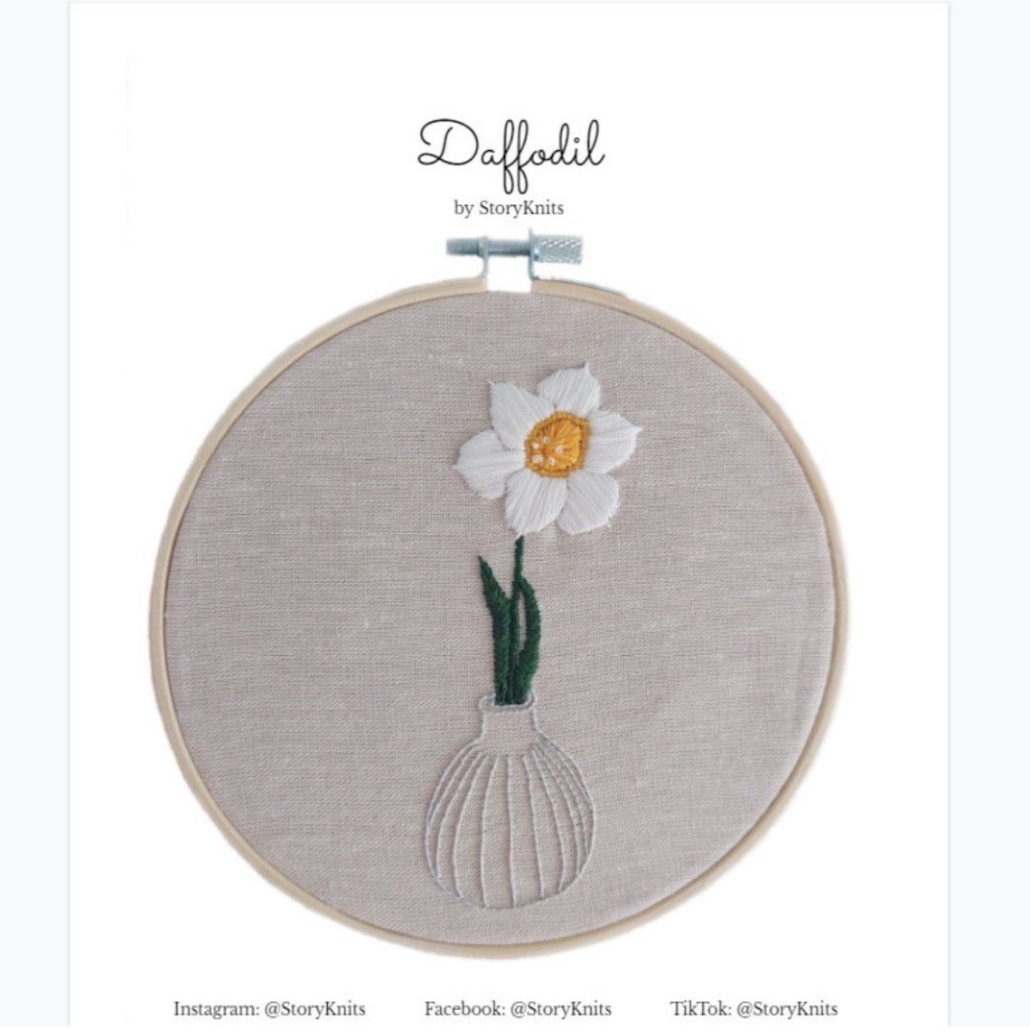 PDF Pattern-daffodil Embroidery Pattern-floral Hand Embroidery-beginner ...