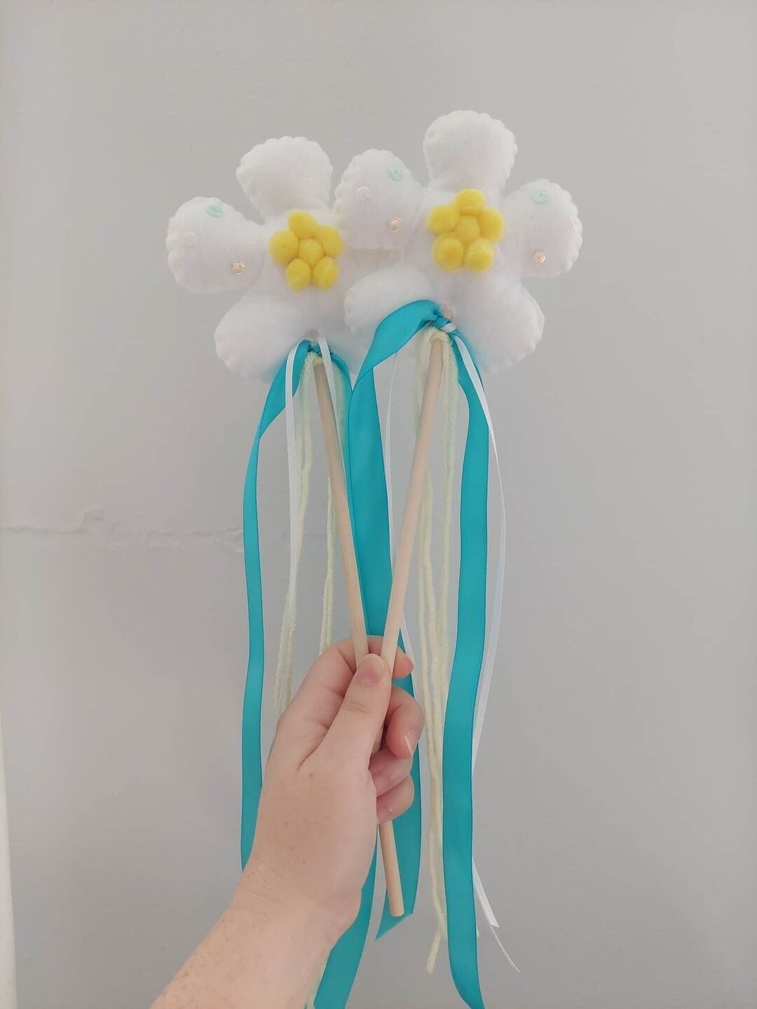 Daisy Wand Felt Daisy Wand White Flower Wand Fairy Wand Pretend Play ...