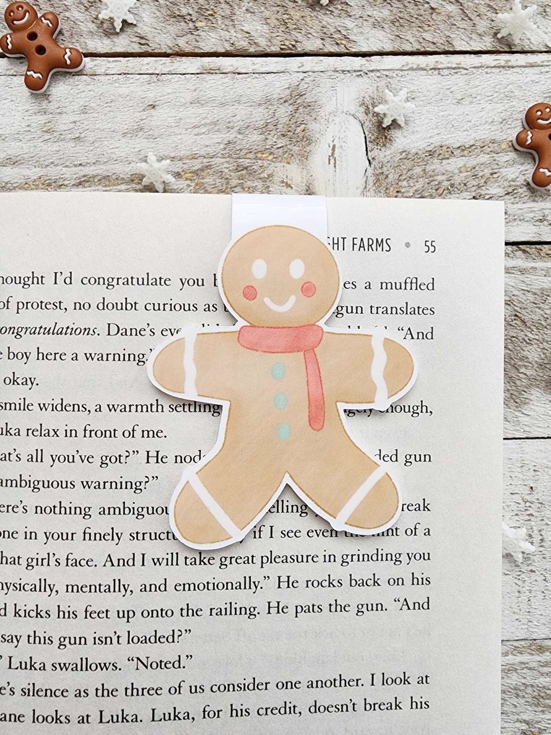 Gingerbread Man Magnetic Bookmark - Cute Christmas Magnetic Bookmark ...