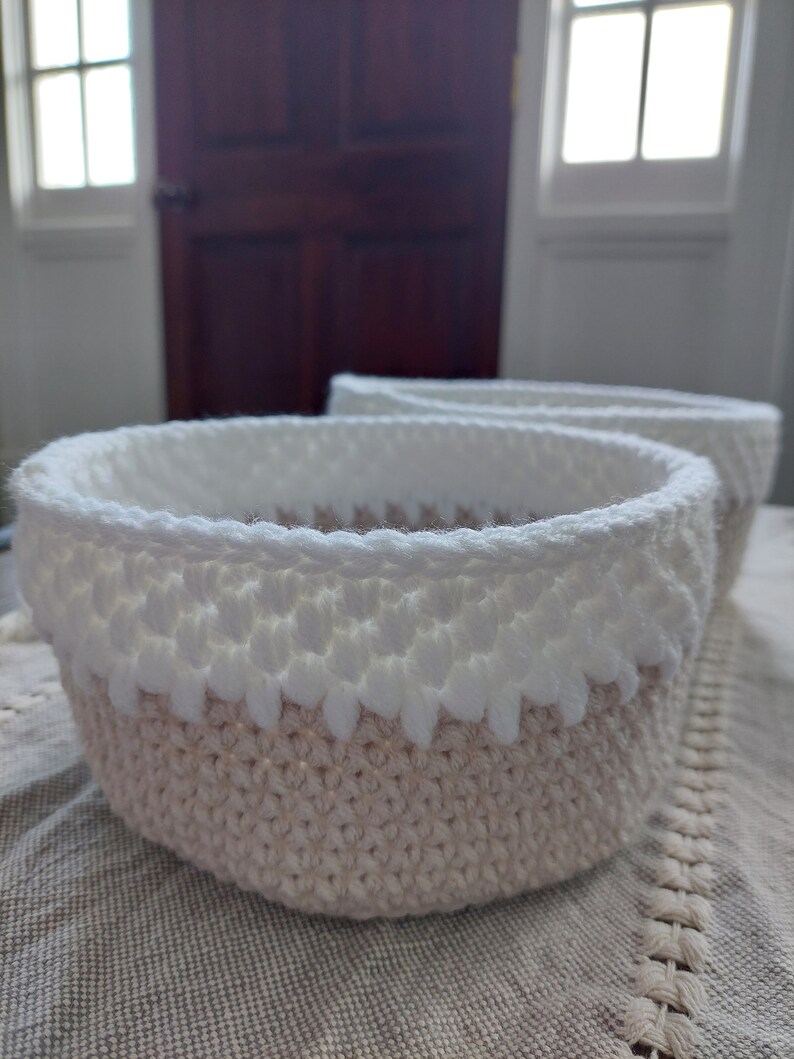 Crochet Nesting Baskets Linen Basket Beige Basket - Etsy