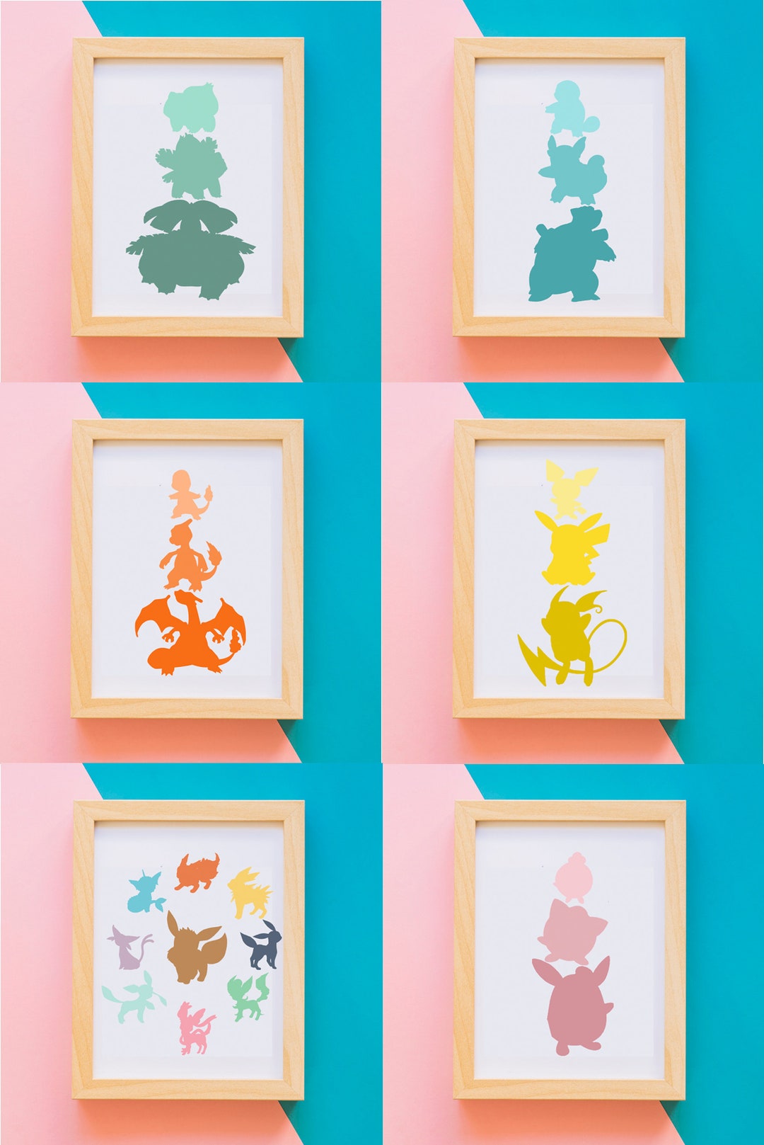 Pokémon Evolutions A5 Print Bulbasaur, Squirtle, Charmander, Pikachu ...
