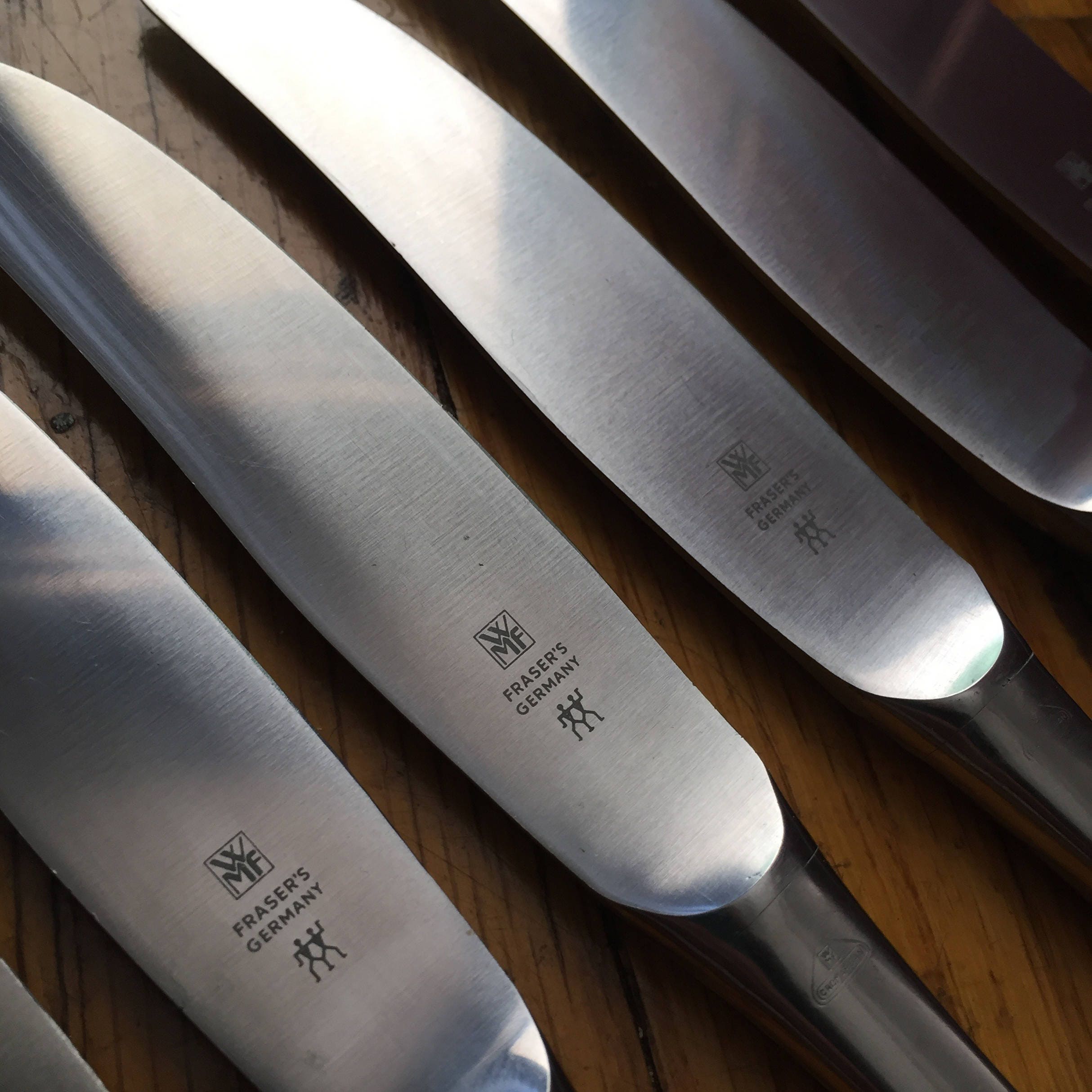 WMF FINESSE Germany - 8 SATIN Stainless Cromargan Dinner Knives ...