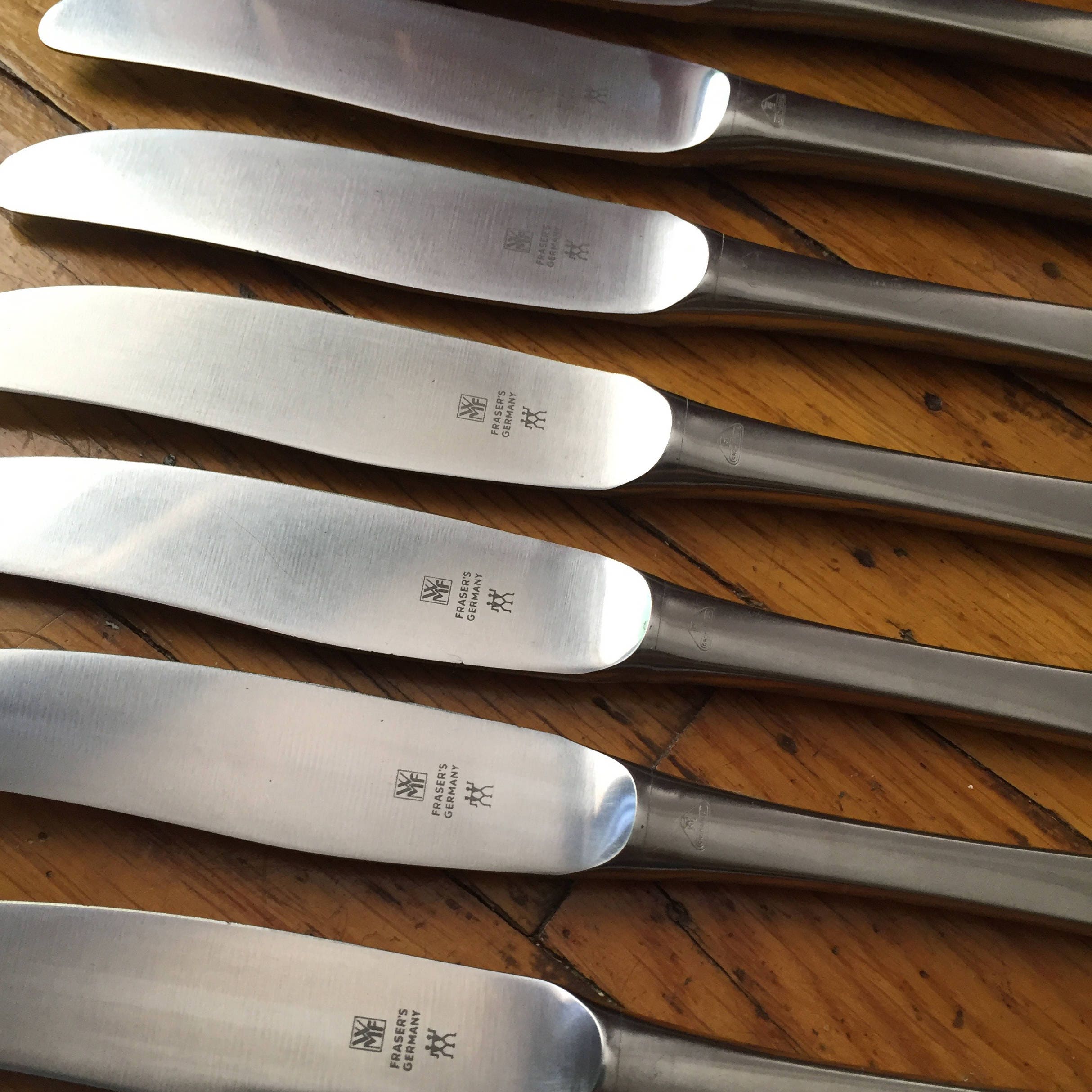 WMF FINESSE Germany - 8 SATIN Stainless Cromargan Dinner Knives ...