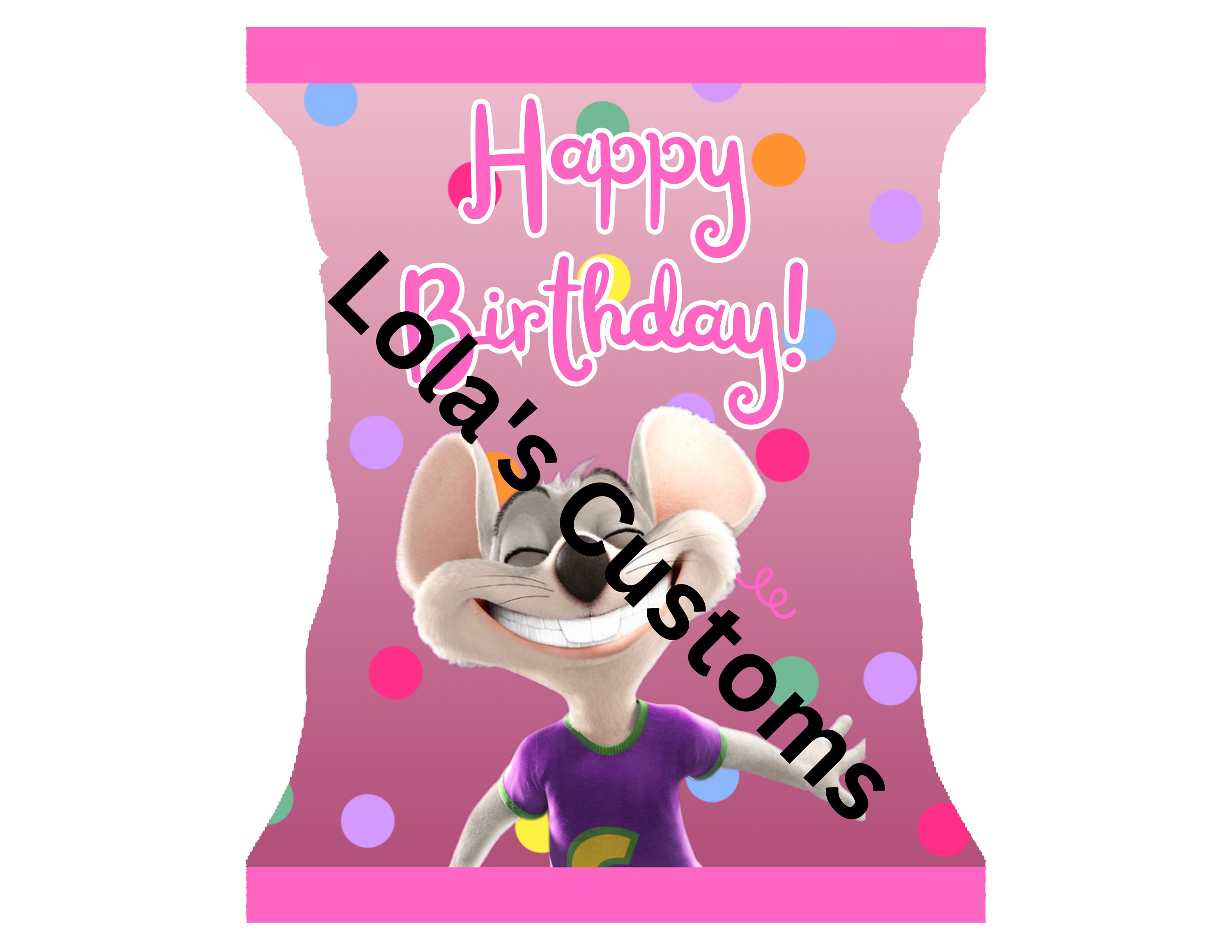 Chuck E Cheese Pink Chip Bag PNG - DOWNLOAD ONLY - Etsy