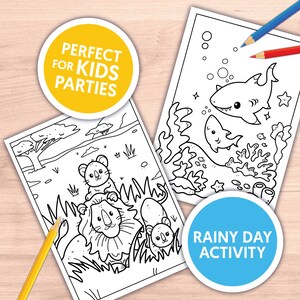 Printable Animal Coloring Pages, Baby Shower Activities, Kids Party ...