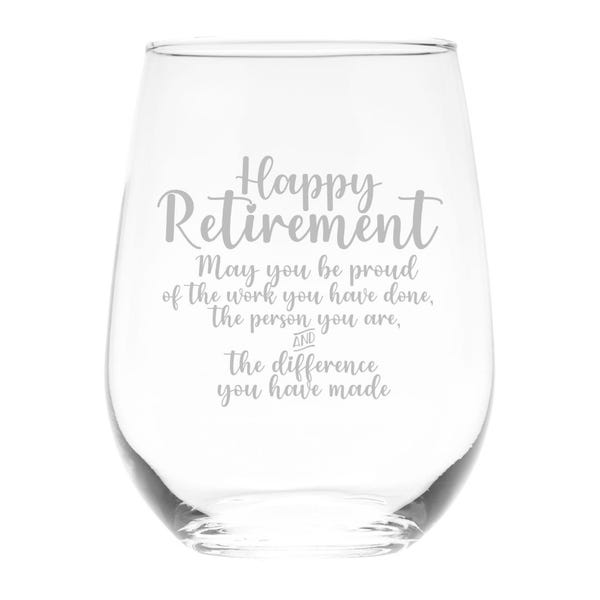 Retirement Wine Glass - Etsy