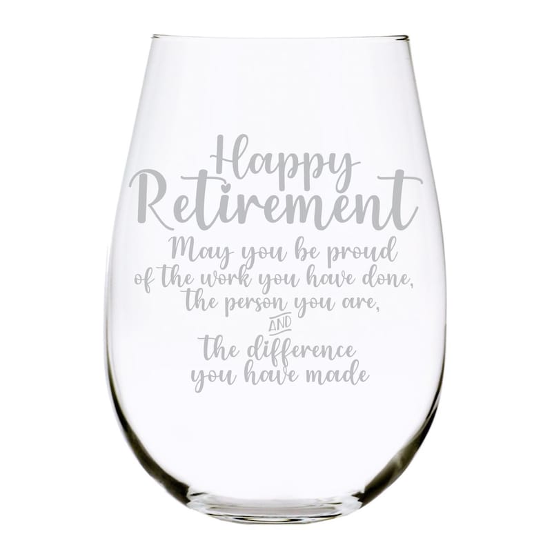 Retirement Wine Glass - Etsy