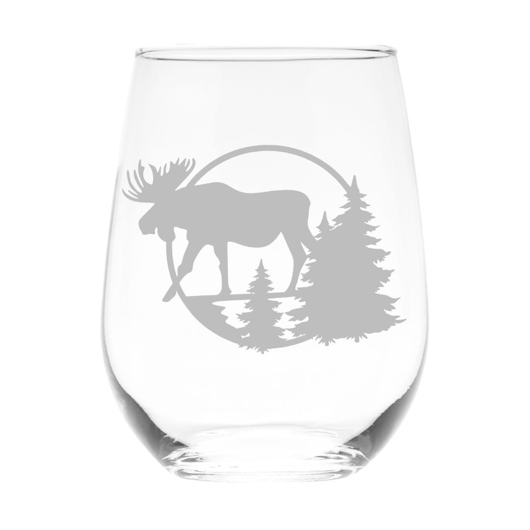 Moose Stemless Wine Glass, 17 Oz. (style M1) - Etsy