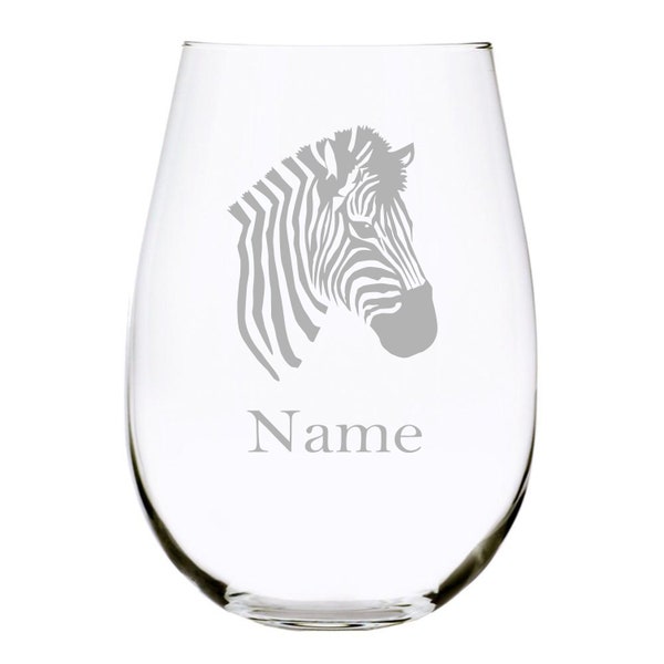 Zebra Wine Glass - Etsy