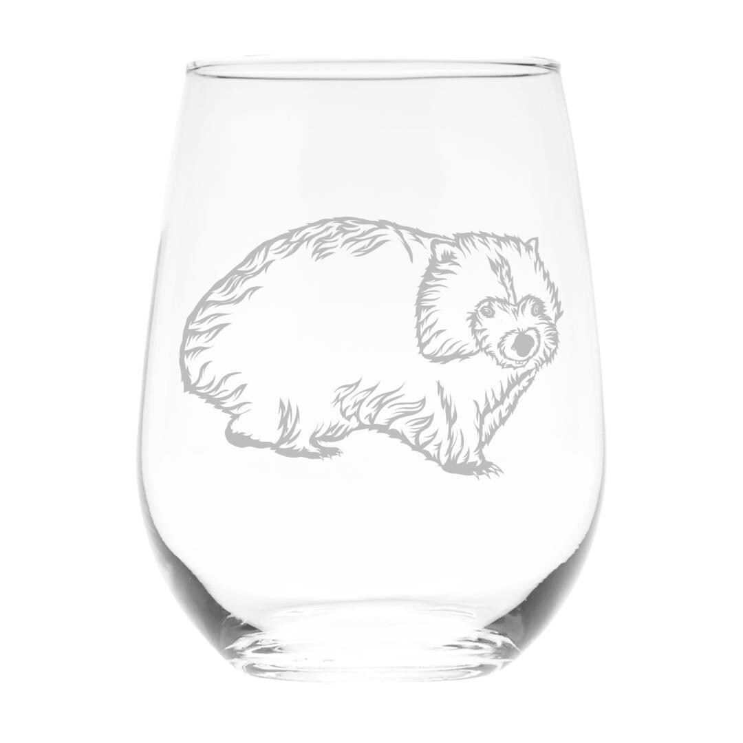 Wombat Stemless Wine Glass - Wombat Themed Gift for Women and Men - 17 ...