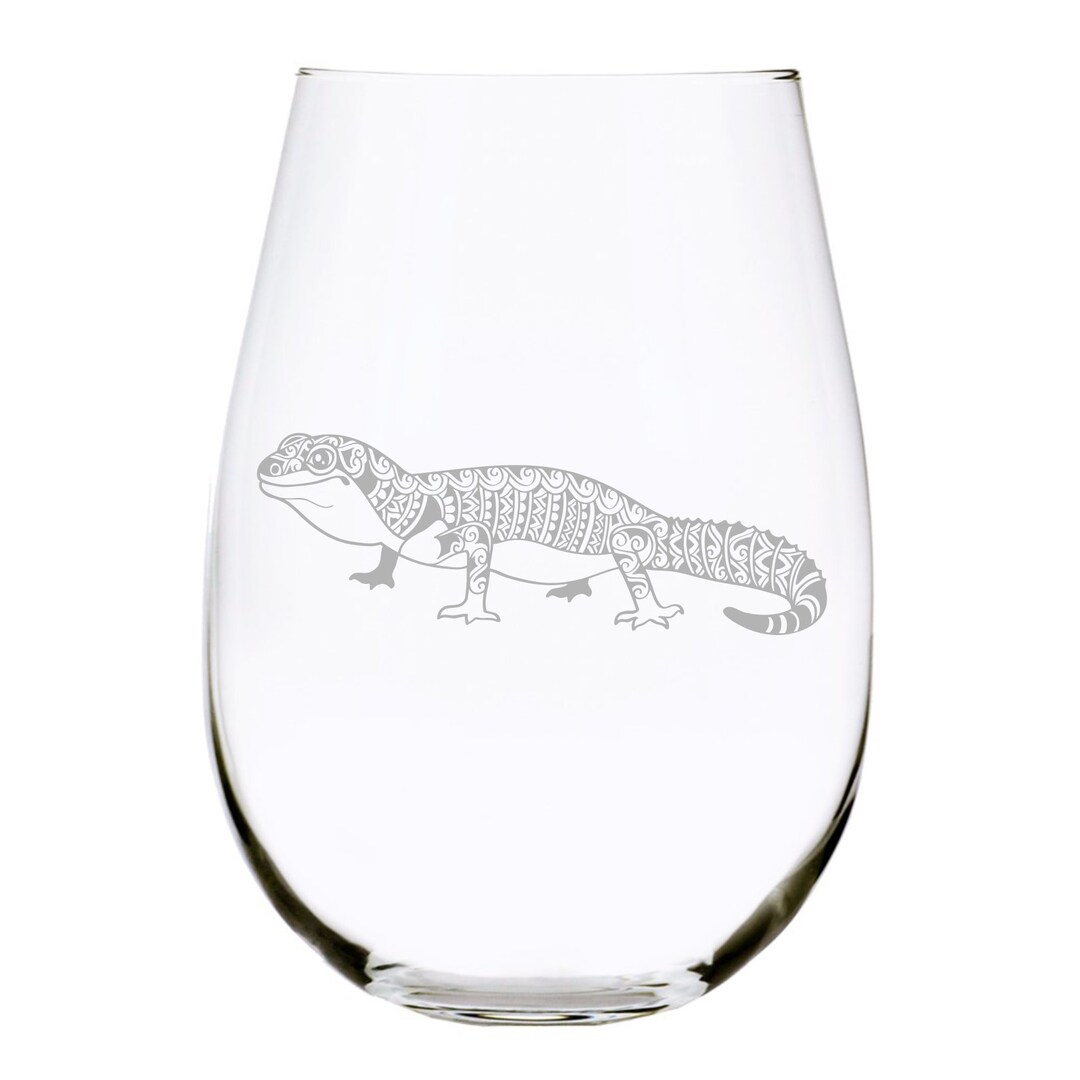 Gecko Stemless Wine Glass - Gecko Lizard Themed Gift for Men and Women ...