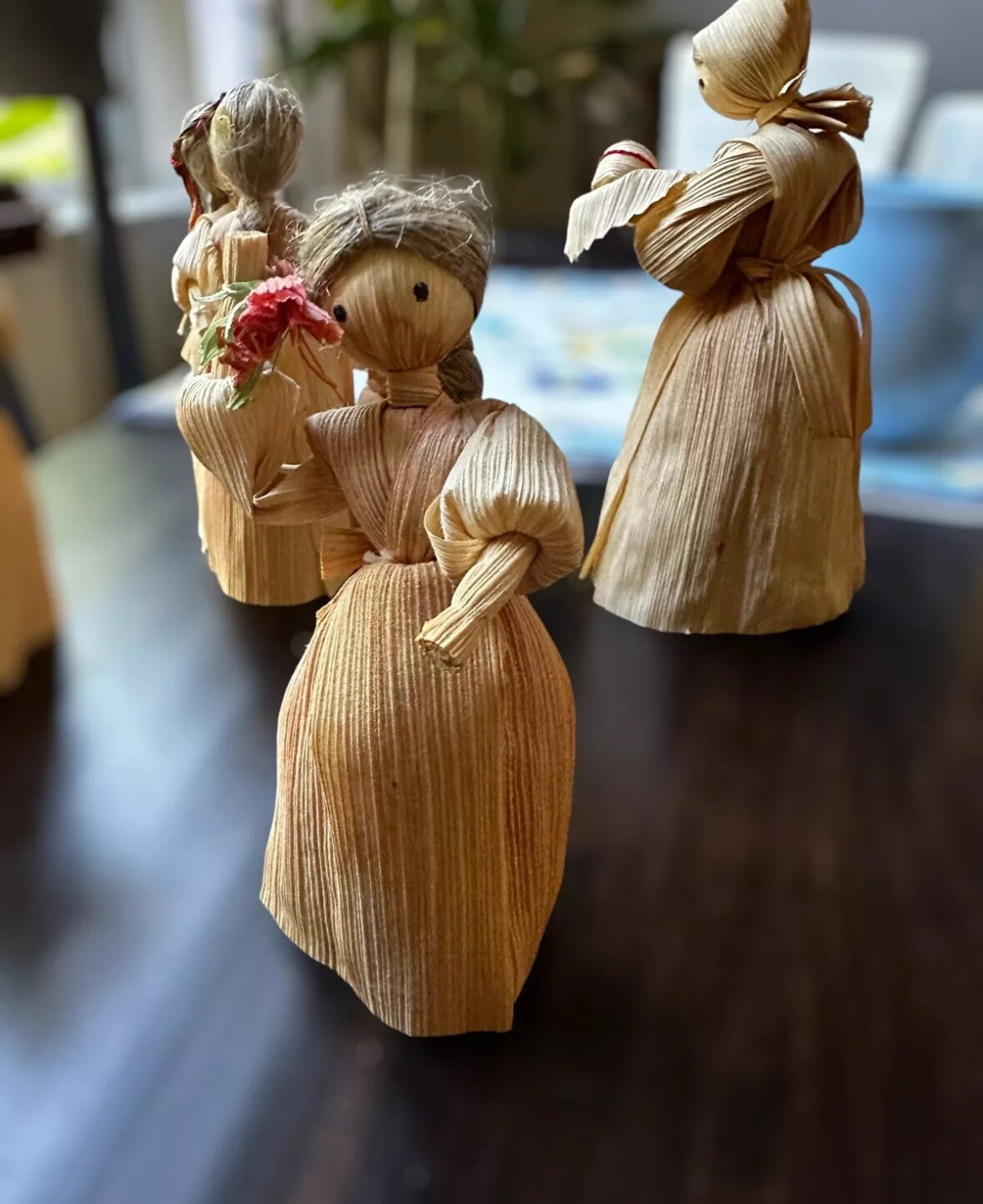 Vintage Handmade Corn Husk Dolls Circle of Sisters Mother Child - Etsy