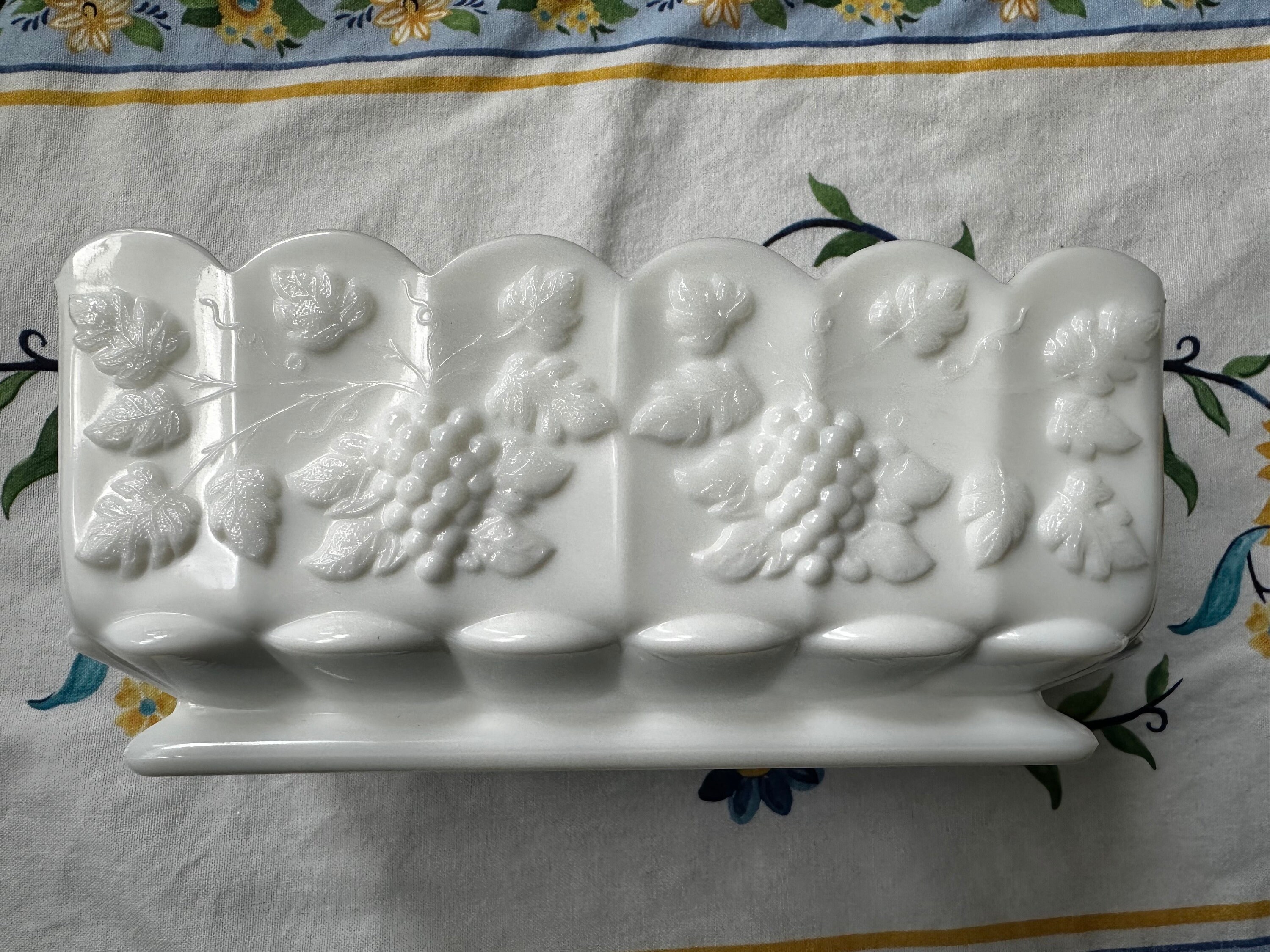 Vintage Westmoreland White Milk Glass Rectangular Footed Planter Bowl ...