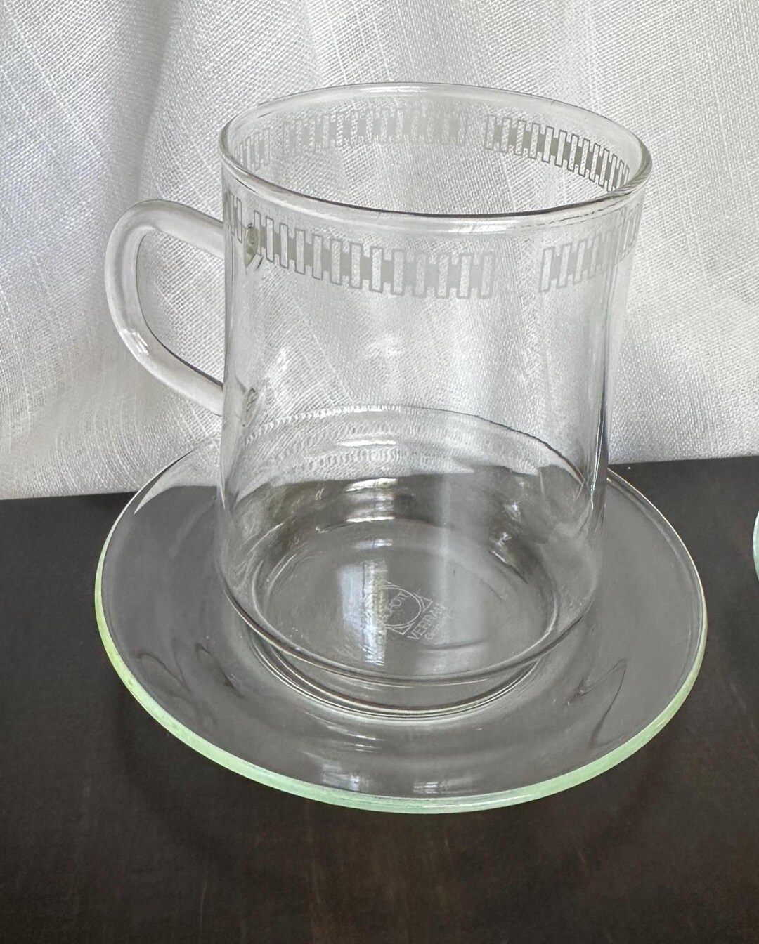 Vintage MCM Schott Germany Verran Clear Glass Coffee/tea Cup and Saucer ...