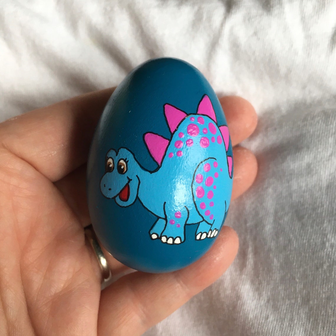 T-Rex Brontosaurus Triceratops dinosaur wooden Easter eggs | Etsy