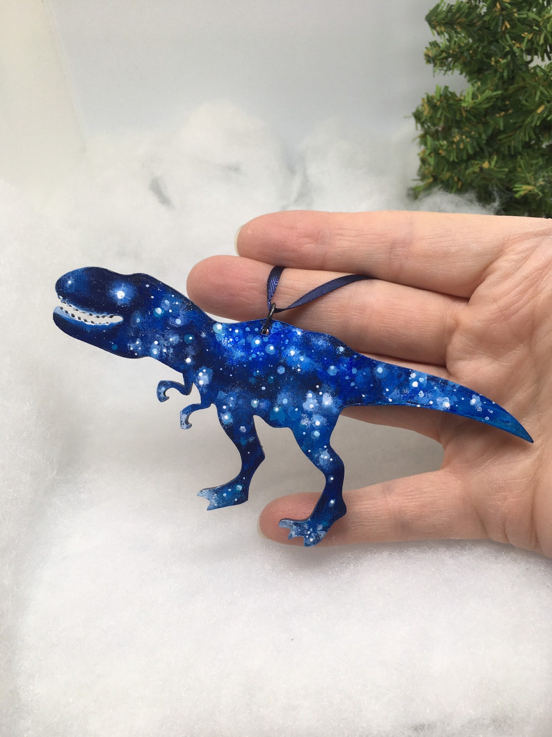 Galaxy T-rex Dinosaur Starry Cosmic Wooden Ornament - Etsy