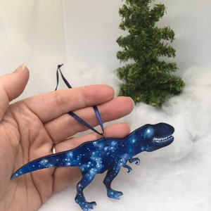 Galaxy T-rex Dinosaur Starry Cosmic Wooden Ornament - Etsy