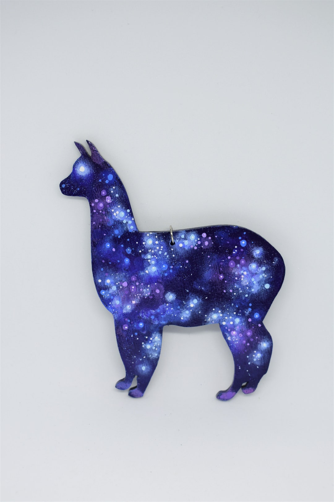 Cosmic Llama hand painted flat wooden ornaments - Etsy 日本