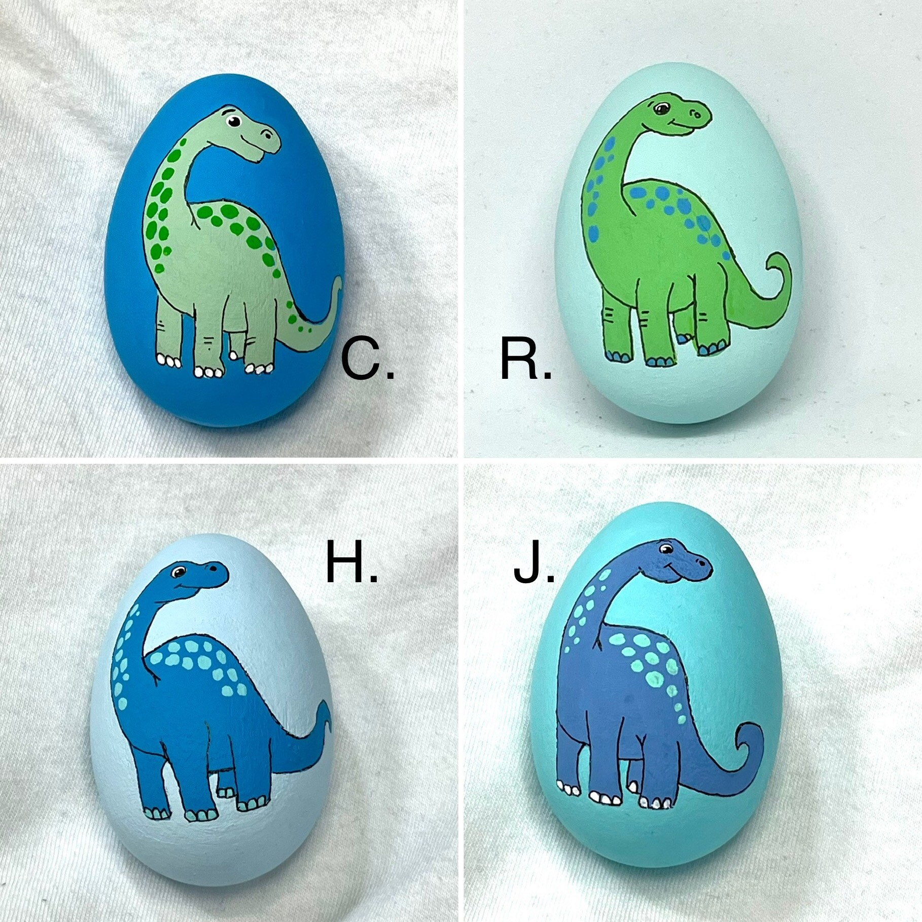 T-rex Brontosaurus Triceratops Dinosaur Wooden Easter Eggs - Etsy