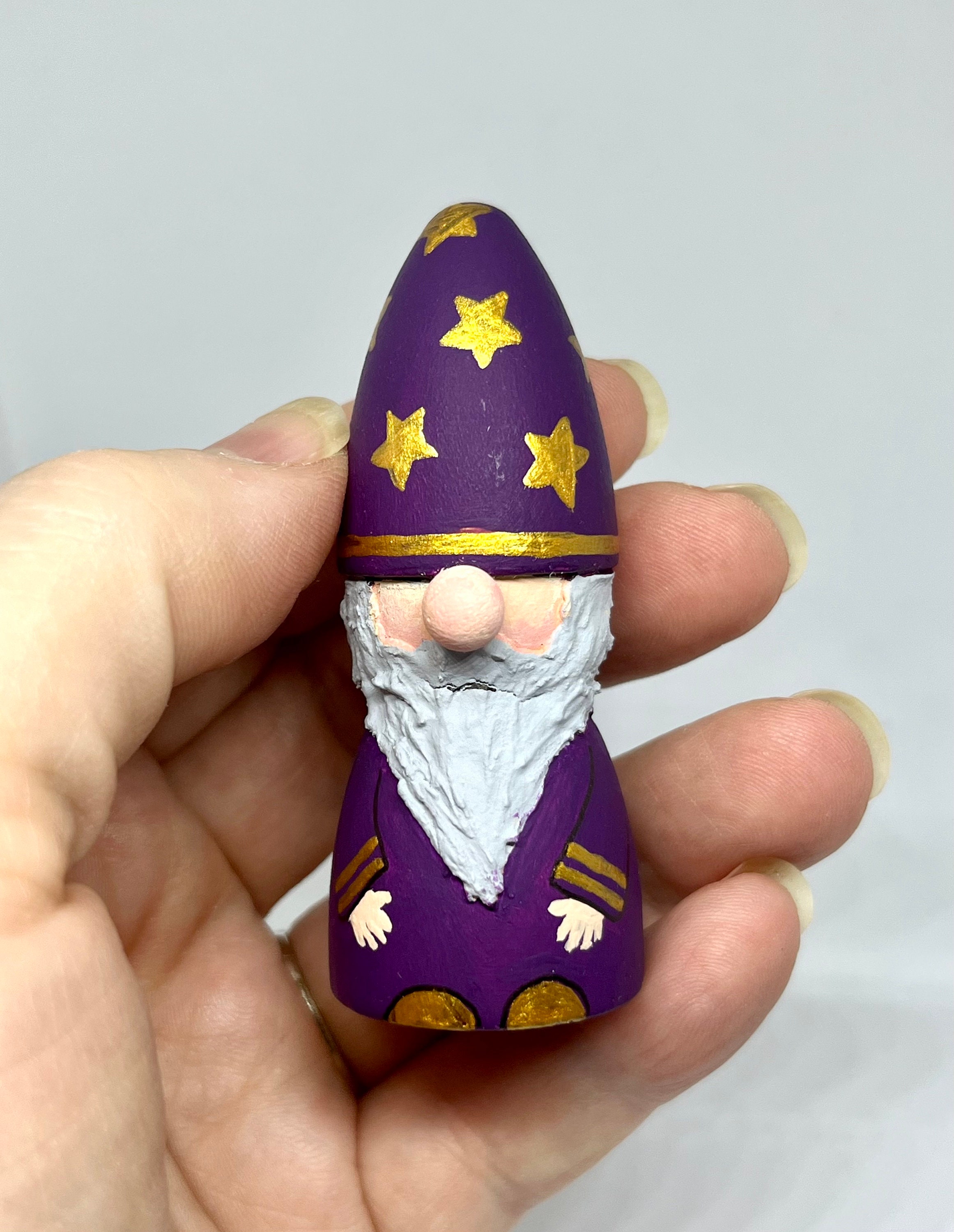 Wizard Gnome 3' Wood With Sculpted Beard and Big Nose - Etsy