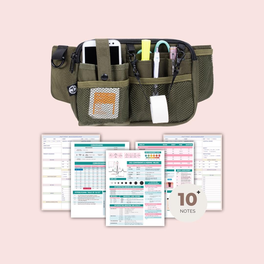Nurse Fanny Pack - Water-resistant Nursing Belt Bag With Multiple ...