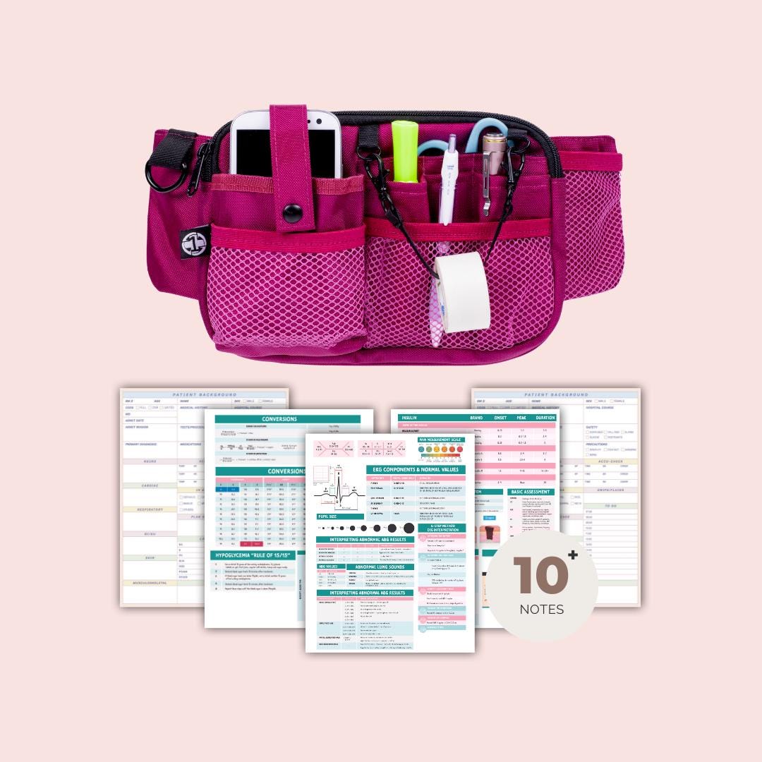 Nurse Fanny Pack - Water-resistant Nursing Belt Bag With Multiple ...