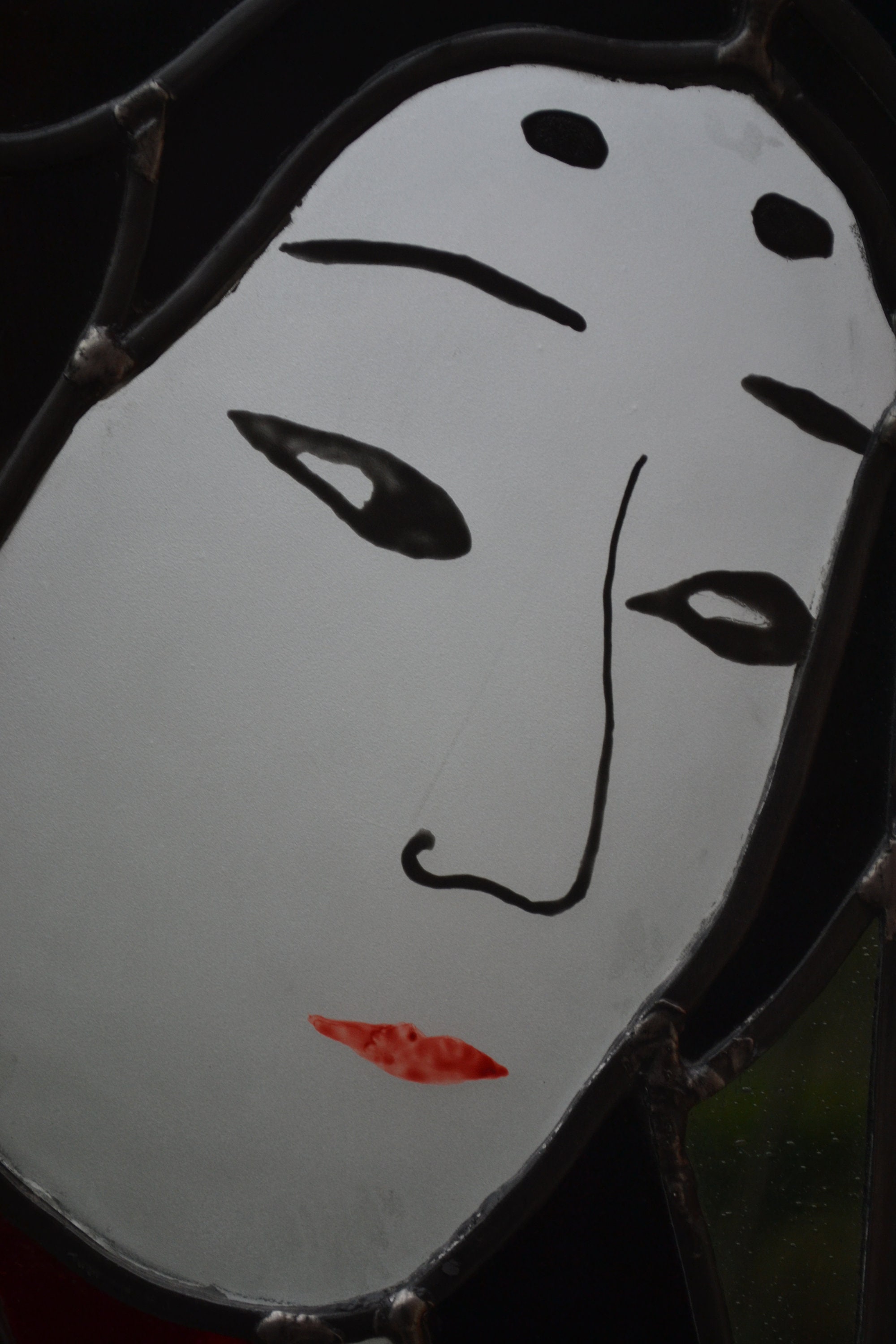 Geisha Leaded Stained Glass Hanging Window Panel, Ornament or ...