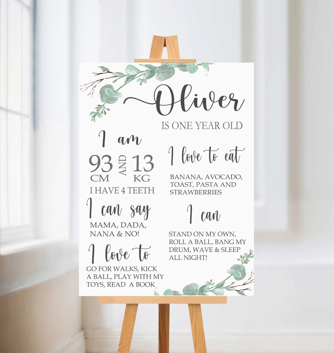 MILESTONE BIRTHDAY PRINT - Digital File - Blue Gum Greenery - Milestone ...