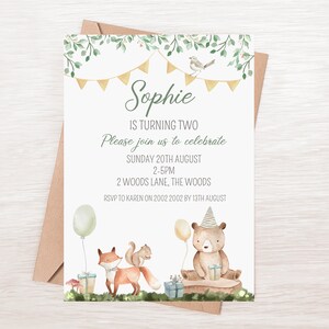 WOODLAND PARTY INVITATION / Woodland Friends / Digital Invitation ...