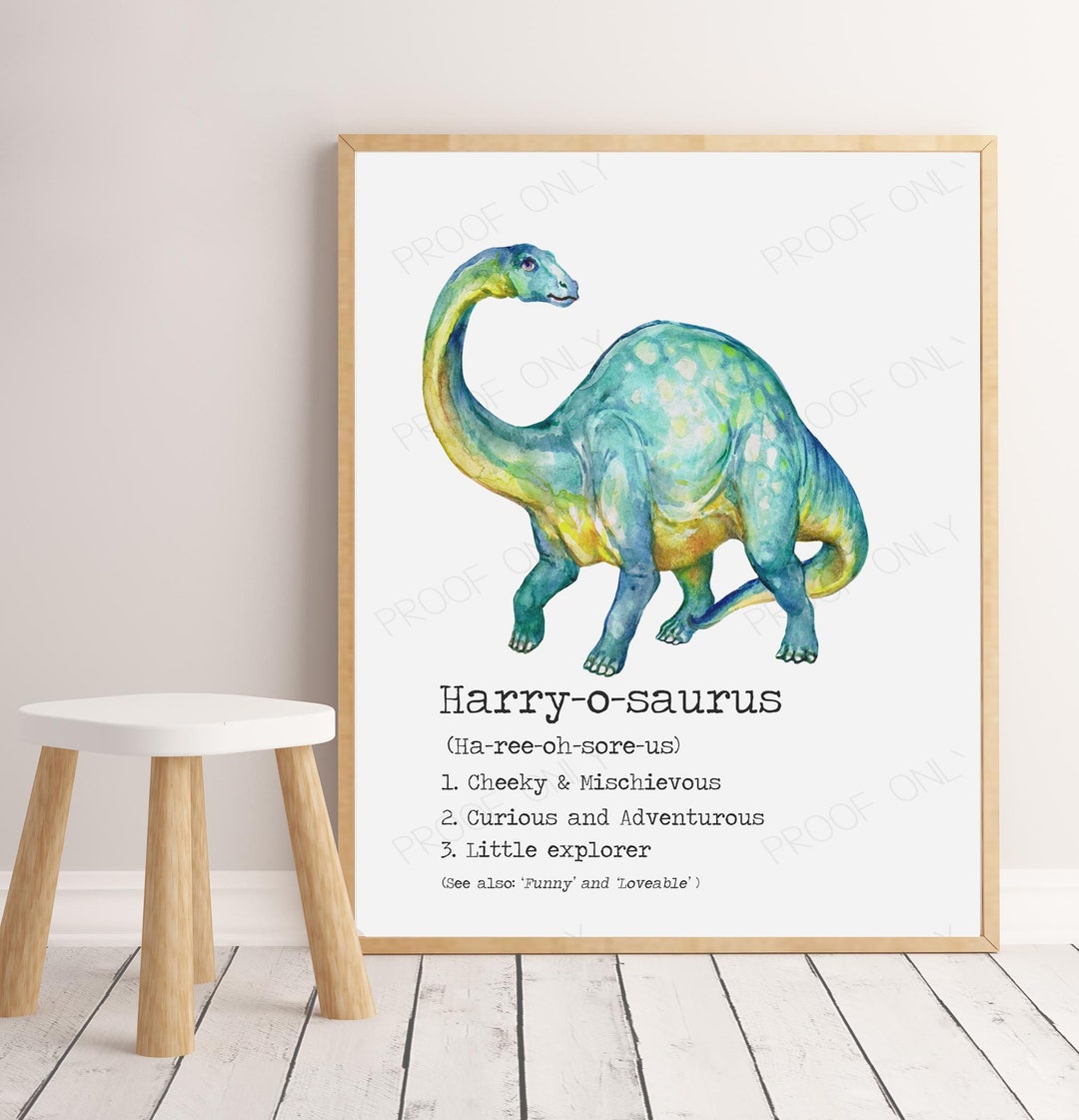 Dinosaur Art Print Digital Download Brontosaurus Name Print Nursery ...