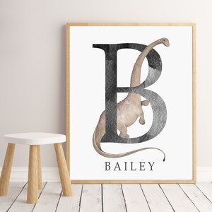 DINOSAUR PRINT / Digital File/ Brontosaurus Initial Art Print / Choice ...