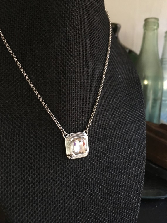 Rhinestone Pendant Necklace Pendant Necklace Rhinestone Etsy