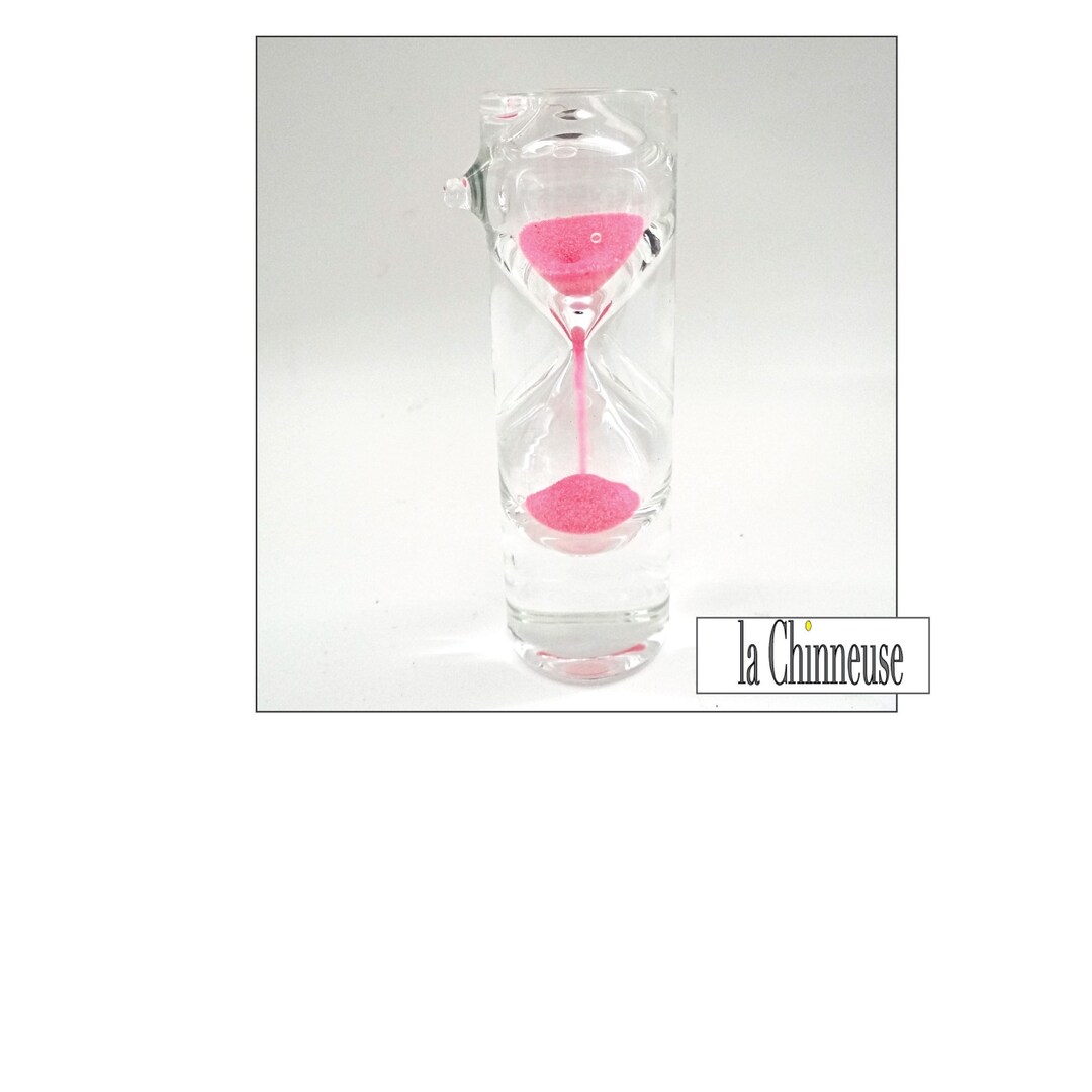 VINTAGE GLASS HOURGLASS; 70s, Designer Desk Accessory Hourglass ...