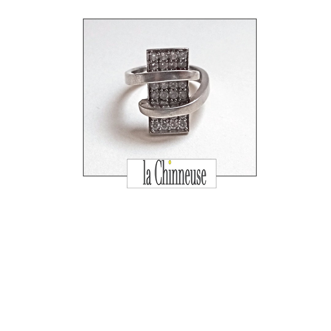 MODERNIST RING Sculptural Ring 925 Silver & Zircons Ring Contemporary ...