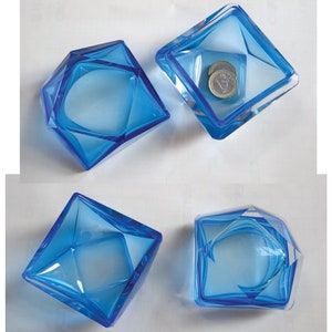 BLUE GLASS BOX; Pretty Art Deco Style Box, 20th Century Object From the ...