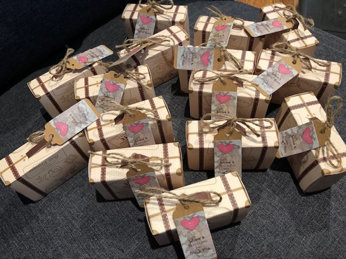 SET of 10 Mini Suitcase Favor Box Party Favor Candy Box - Etsy