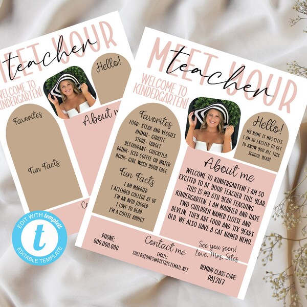Meet the Teacher Template - Etsy