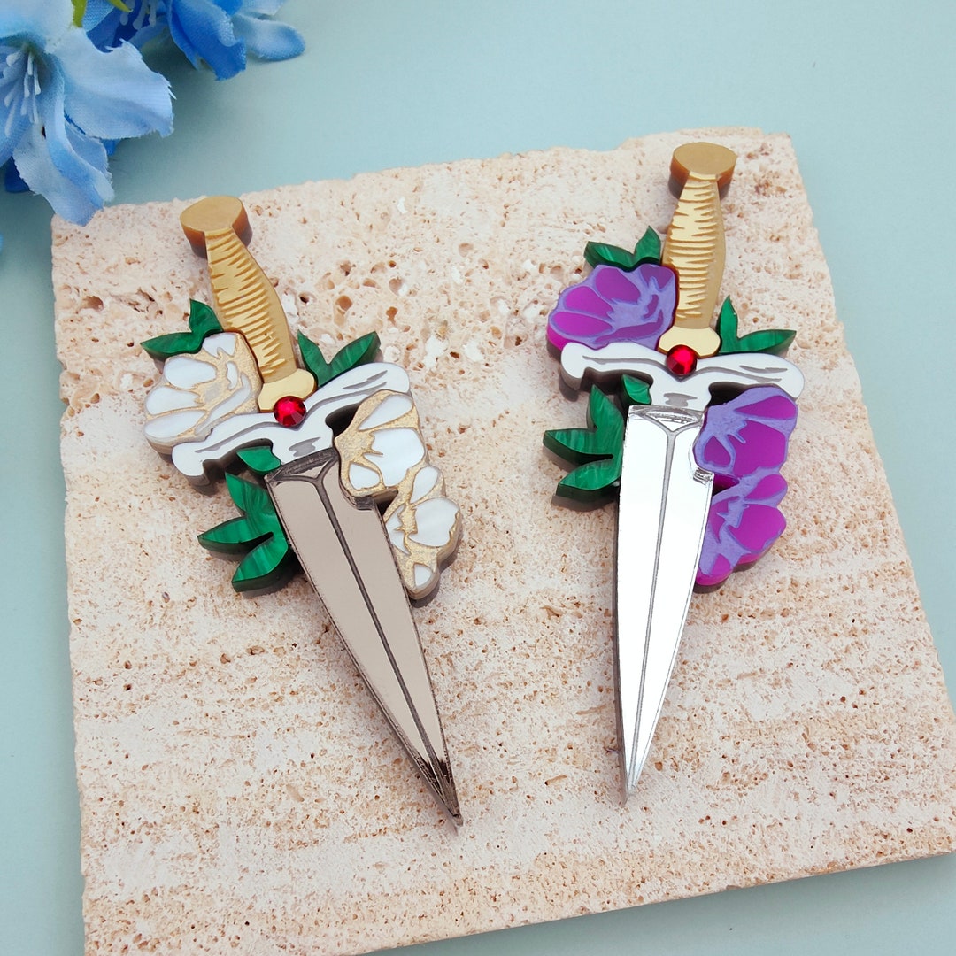 Ruby Hilt Dagger Brooch | Laser Cut Acrylic | Fantasy Cosplay Sword - Etsy