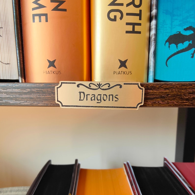 Custom Home Library Bookshelf Shelf Labels - Etsy