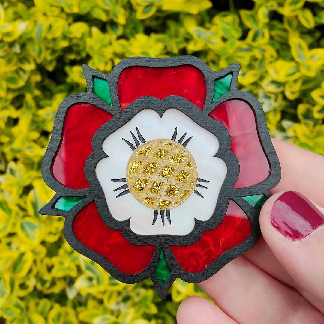 Tudor Rose Brooch | Acrylic Jewellery | Laser Cut - Etsy