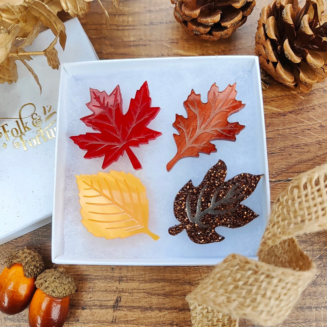 Mini Autumn Leaves Brooch Set | Laser Cut Acrylic Brooch | Autumn Leaf ...