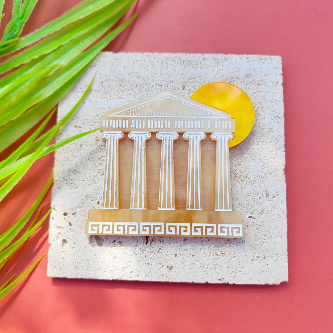 Acropolis Sunset Brooch | Laser Cut Acrylic - Etsy
