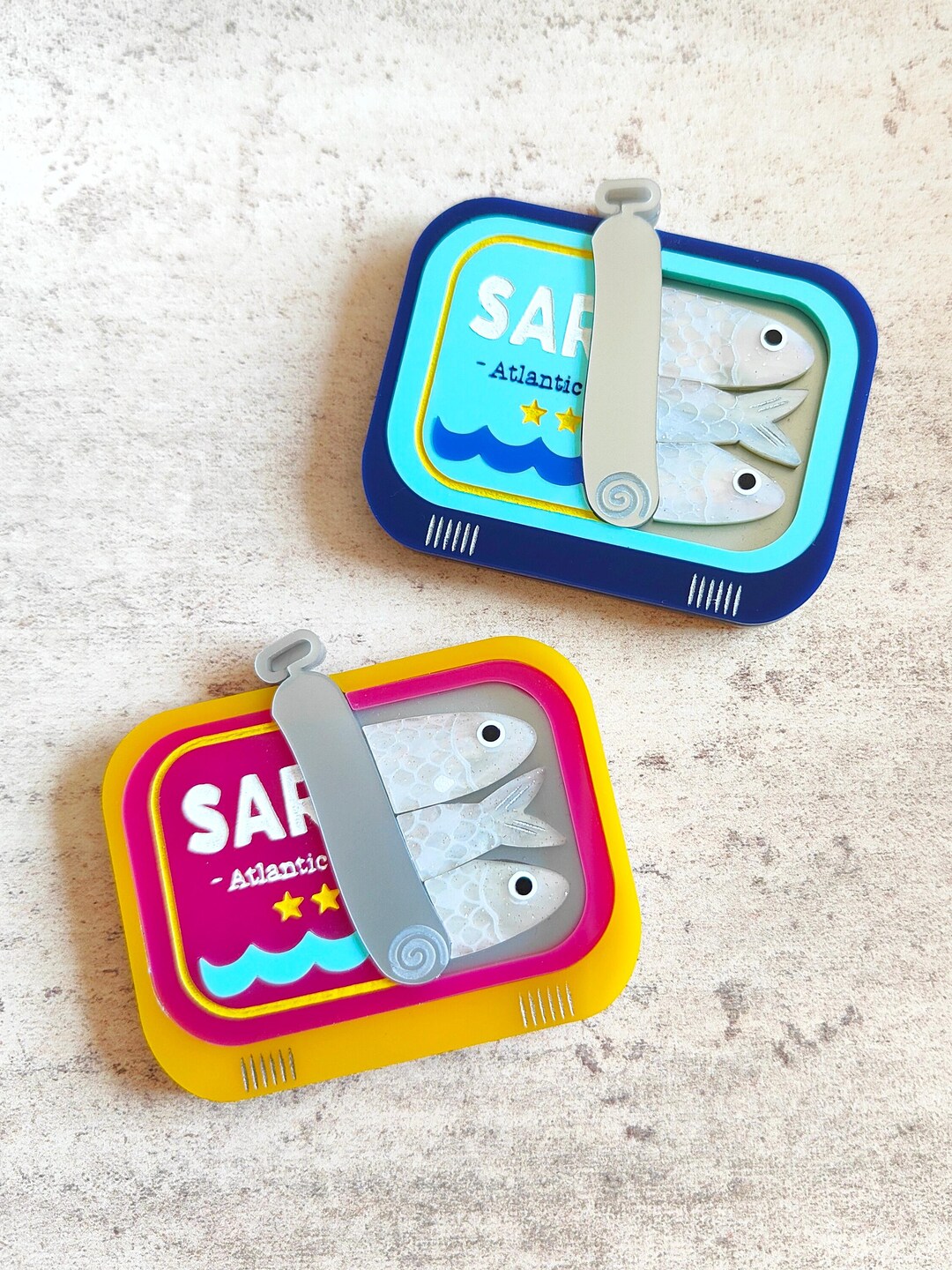 Tinned Sardines Brooch | Laser Cut Acrylic - Etsy