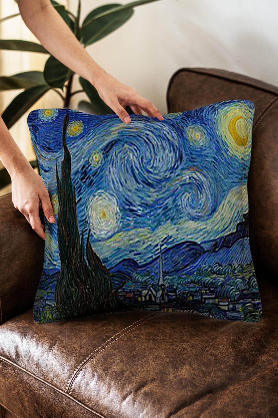 Van Gogh Starry Night Pillow Cover: Abstract Art Print - Etsy