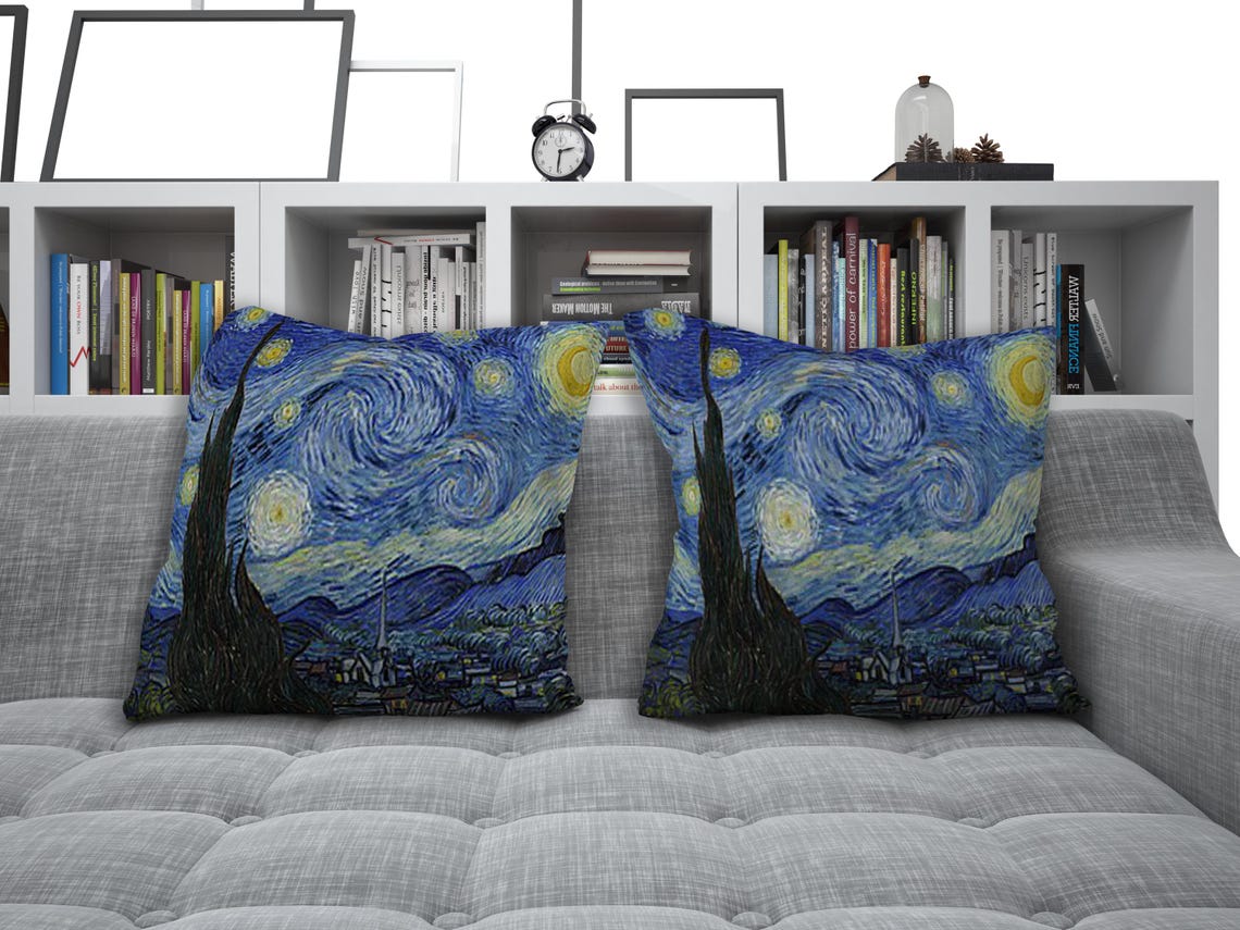Van Gogh Starry Night Pillow Cover: Abstract Art Print - Etsy